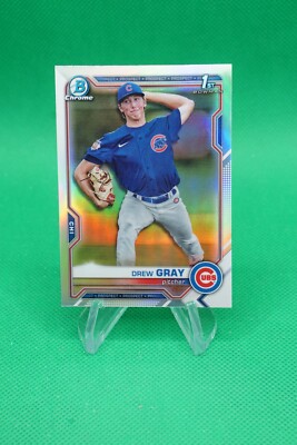 2021 Bowman Draft Base Chrome Refractor #BDC-35 Drew Gray Chicago Cubs ...