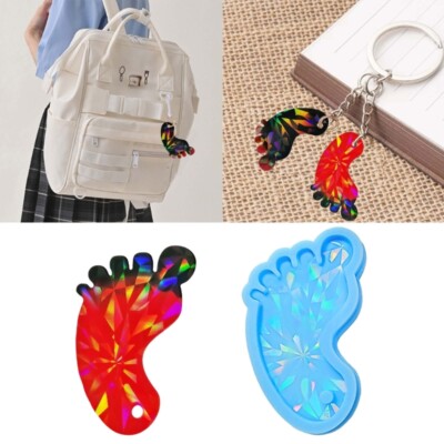 Foot Keyring Mold Handmade Epoxy Resin Molds Bag Keychain Decorations ...