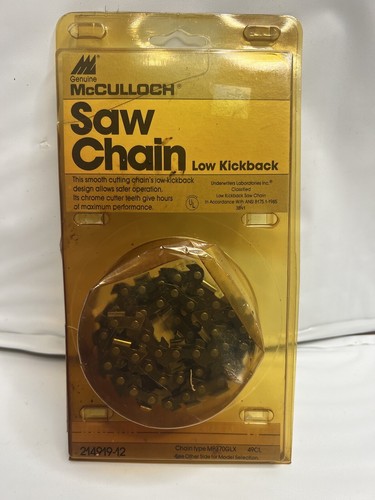 McCulloch Saw Chain Low Kickback 214919-12 Chain type MP370GLX 49 CL | eBay
