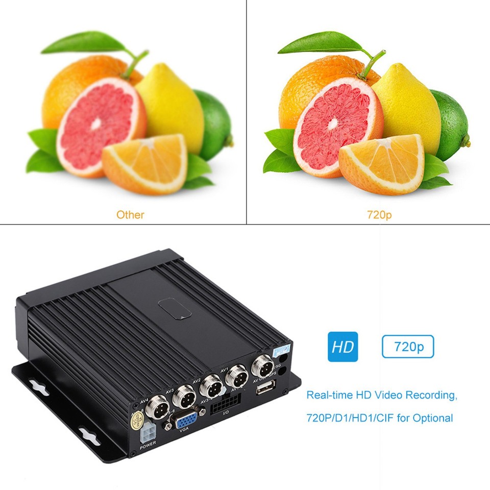 Mini Realtime Car Mobile DVR 4CH Video/Audio Recorder Input With Remote ...