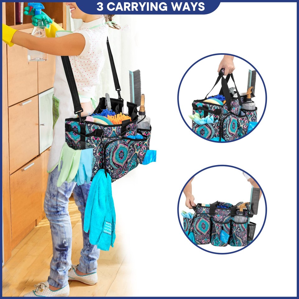 Large Professional Cleaning Caddy with Detachable Divider, Supply ...