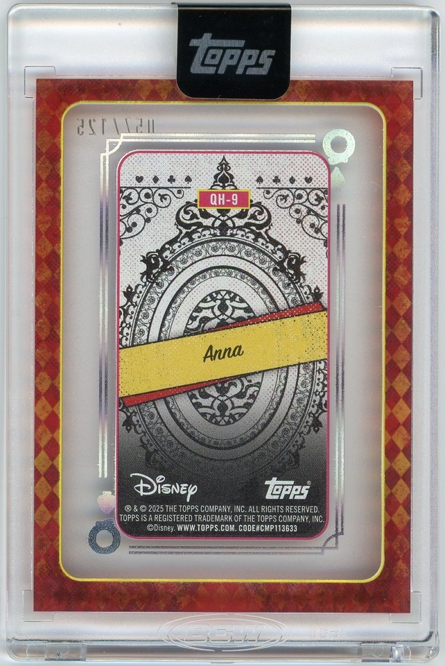 2025 Topps Disney Mint ANNA Frozen Queen of Hearts Acetate Playing Card ...