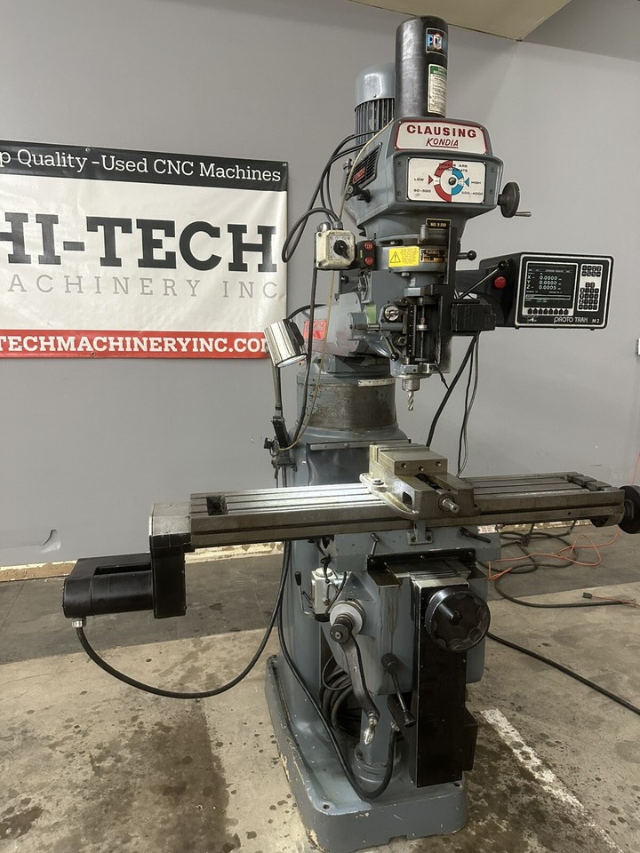 Clausing Kondia FV-1 CNC Vertical Mill With Proto Trak M2 CNC Control ...