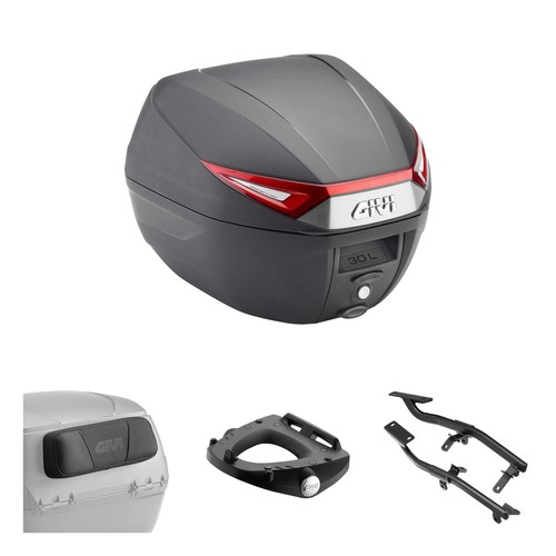 Kit De Top Case GIVI C30 Noir Rouge Pour Kymco 300 X-TOWN CITY 2020 ...