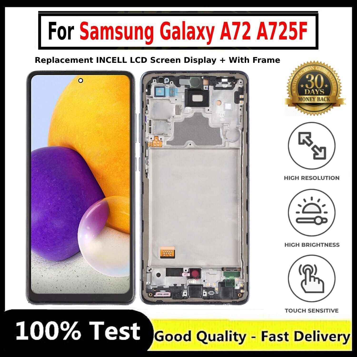 For Samsung Galaxy A72 A725F Replacement INCELL Screen Display ...
