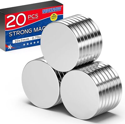 20 Pcs Neodynium Magnets, 20X2 Rare Earth Magnets Heavy Duty, Small ...