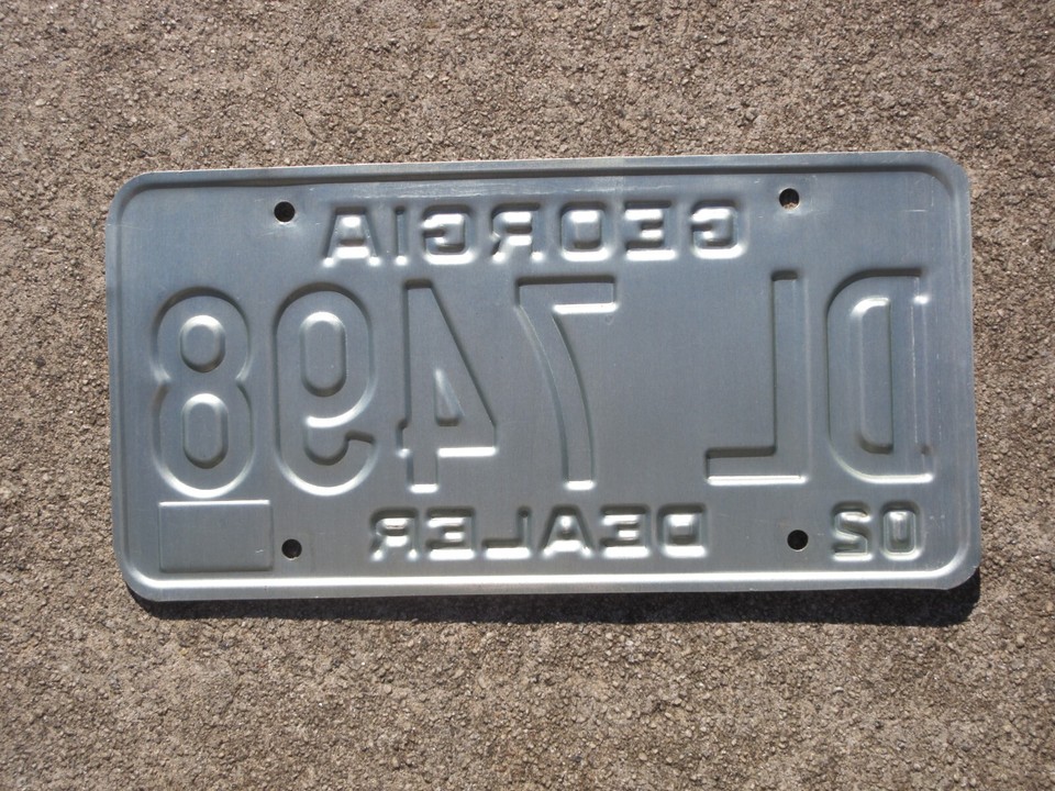2003 Georgia New Car Dealer License Plate DL 7498 GA Vehicle | eBay