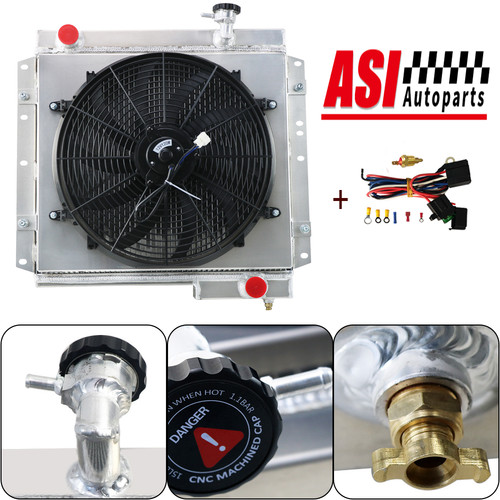 4Rows Radiator shroud fan for Toyota Land Cruiser FJ40 FJ45 3.9 4.2L ...