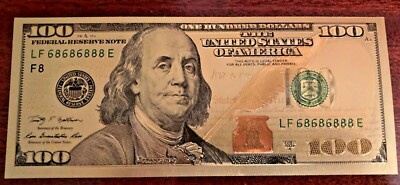 $100 Dollar Bill Collectible Novelty Collection Note Gift 24K GOLD ...