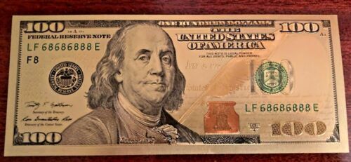 $100 Dollar Bill Collectible Novelty Collection Note Gift 24K GOLD ...