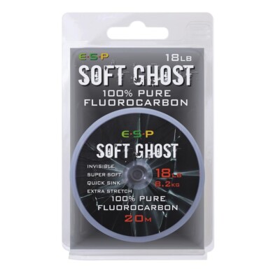 ESP Soft Ghost 100% Fluorocarbon Hooklink 20m Spool CHOOSE 10,12,15 or ...