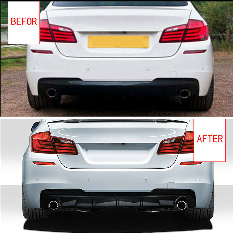 Carbon Fiber Look Rear Bumper Lip Diffuser For BMW F10 535i M Sport ...