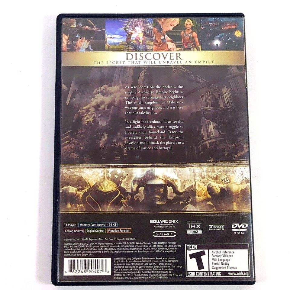 Final Fantasy XII FFXII PS2 Game Complete CIB Sony PlayStation 2 JRPG ...
