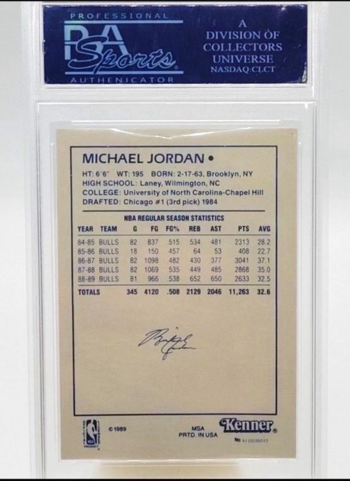 1989 STARTING LINEUP MICHAEL JORDAN ONE ON ONE STARTING LINEUP CARD ...