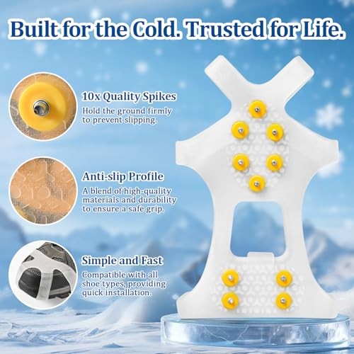 Light Ice Snow Grips Cleat Crampons Over Shoe Boot Traction Large ...