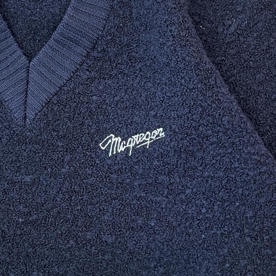 McGREGOR Men Top 80'S Vintage V Neck Knit Navy Size M Limited Edition VHTF Popul | eBay