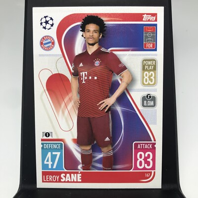 Leroy Sane 2021-2022 Topps Match Attax Soccer Card #167 Bayern | eBay