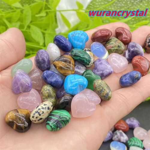 100pcs Mix Mini gem heart shape Carved Quartz crystal skull point ...