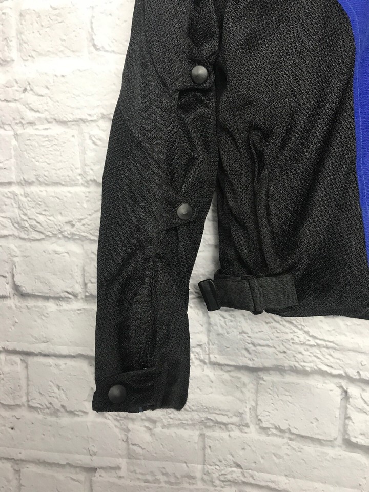 Protector Blue Black Riding Racing Motorcycle Jacket Scotchlite Padding ...