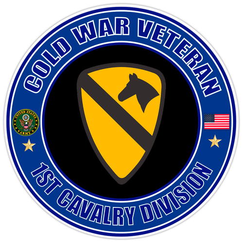 Cold War Veteran 1st Cavalry Division Bumper Sticker Military Vinyl ...