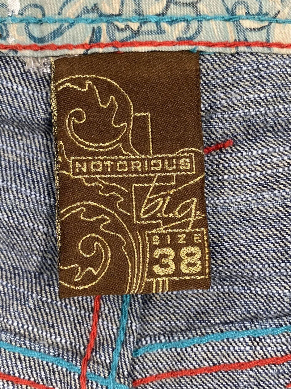 Notorious BIG Shorts Mens 38 Denim Jean Bad Boy Hip Hop BD Vintage 90s ...