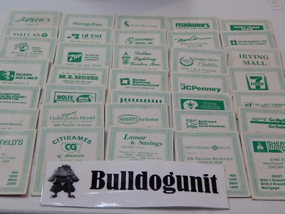 1984 Hometown Monopoly Dallas Board Game All 35 Title Deeds Pieces Only ...