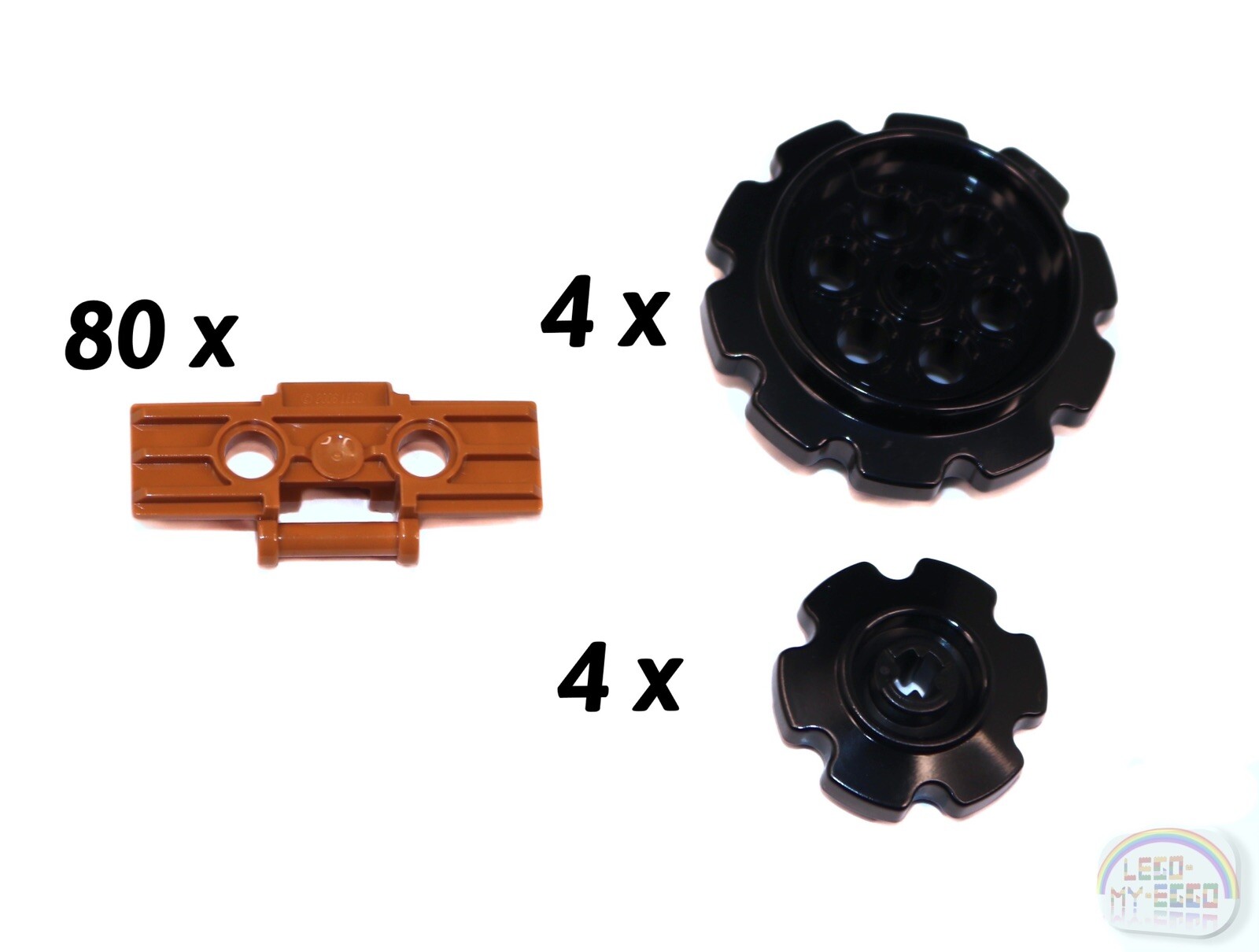 LEGO Technic - 88-Pc Tread Link & Sprocket Set - Med Nougat & Black ...