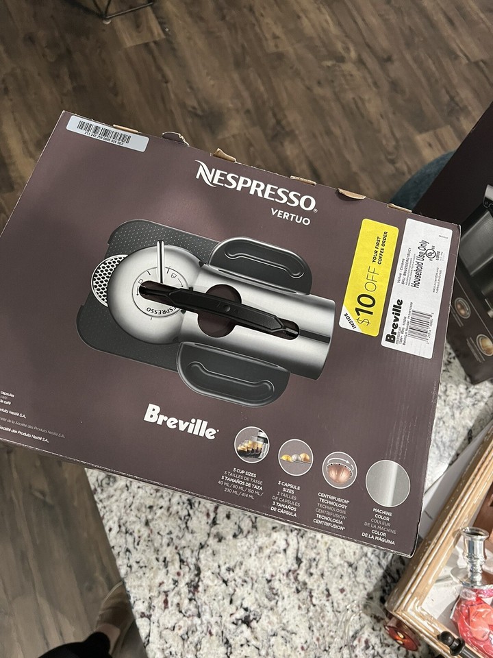 Nespresso Vertuo Coffee and Espresso Machine by Breville, Chrome NEW In ...