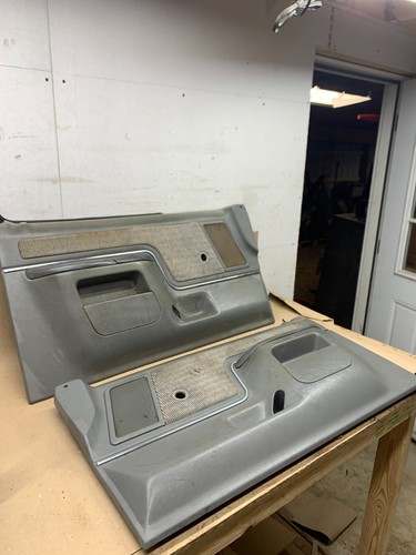1987-1991 FORD F150 F250 F350 BRONCO GRAY GREY MANUAL CRANK DOOR PANELS ...