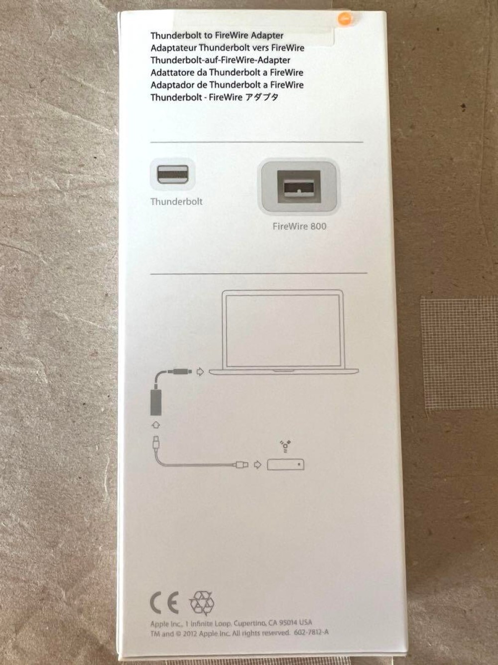 Apple Thunderbolt to FireWire Adapter Cable MD464ZMA 885909561278 | eBay