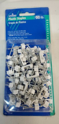 50 Leviton Plastic White Staples for 1/2" Cable | eBay