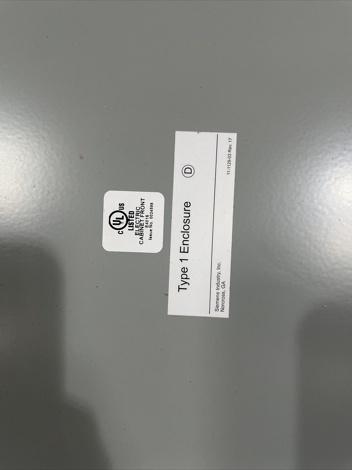 (C) Siemens E4016 S44H Type 1 Enclosure Electric Cabinet Front Hinged⚡️ ...