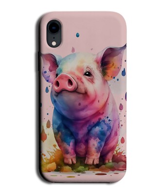 Colourful Pig Phone Case Cover Artwork Pigs Piglet Pink Farm Animal Art ...