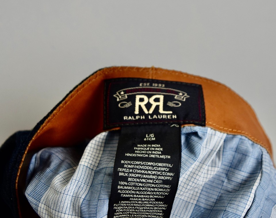 Ralph Lauren RRL Japanese Cotton Windowpane Navy Newsboy Cap Hat New ...