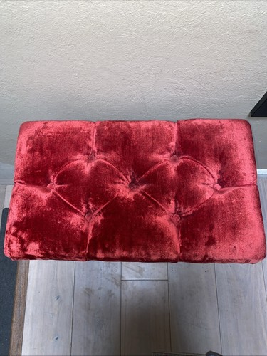 Vintage Hawkeye Velvet Red Wicker MCM Regency Laundry Hamper Wow Mid ...