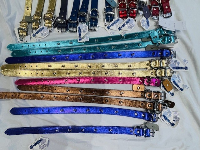Full Grain Leather DESIGNER Dog Collars - Large size 24 and 26 in, 23 ...