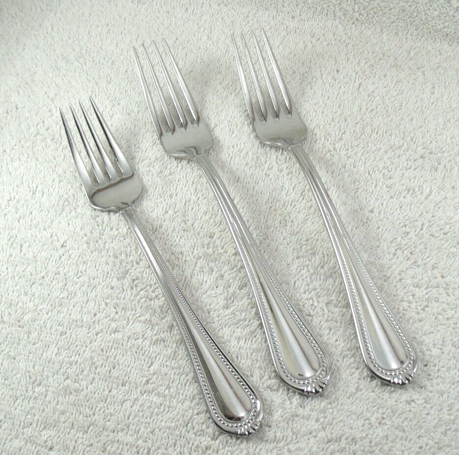 Regent Bead Dinner & Salad For Lot Mikasa 18/10 Stainless Glossy ...