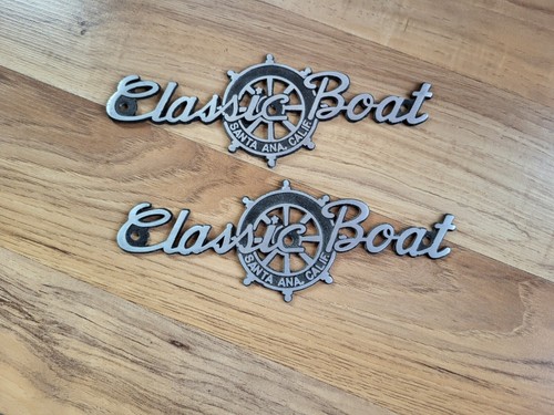 Set Of 2 Vintage Metal Classic Boat Ornaments Emblems | eBay