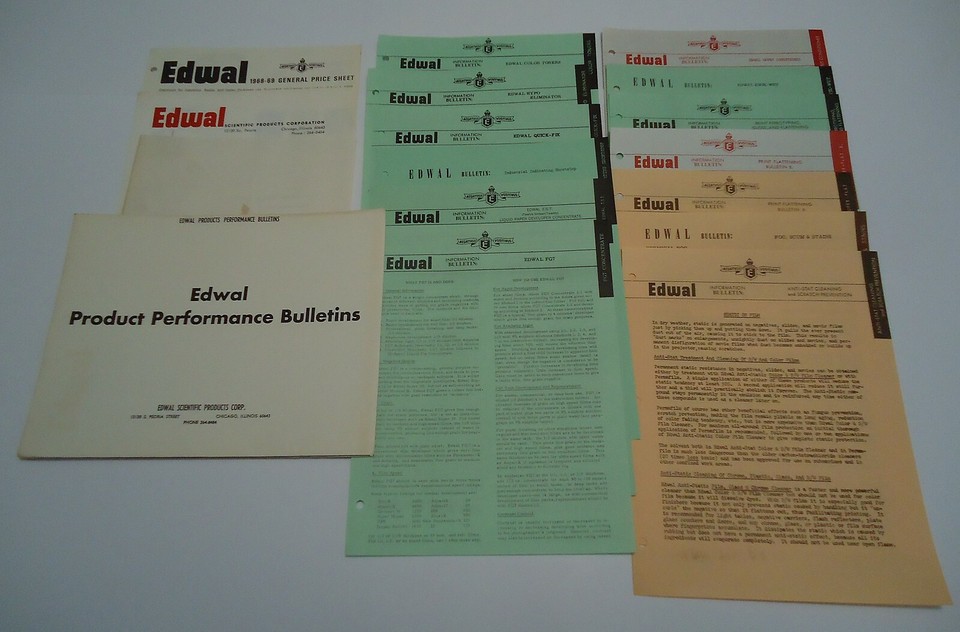 Edwal Scientific Products Corp. 1960's Literature Lot Photography ...