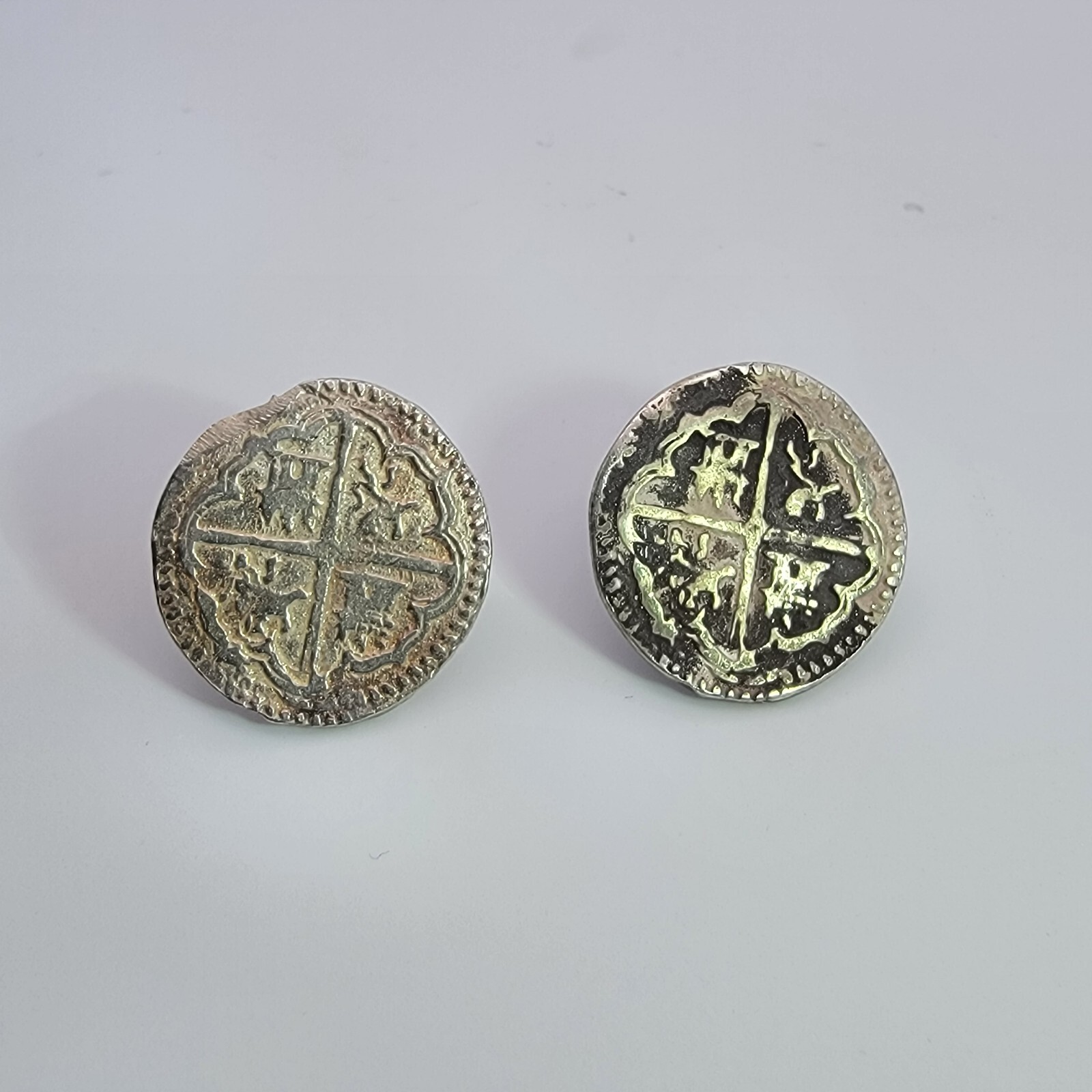 ATOCHA Coins (2) Cufflinks 925 Sterling Silver Replica Coins Treasure ...