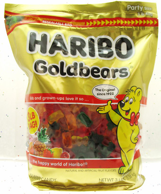 Haribo Gummy Bears Fruit Chewy Candy Gummi ~ Goldbears ~ 3 LB Party ...