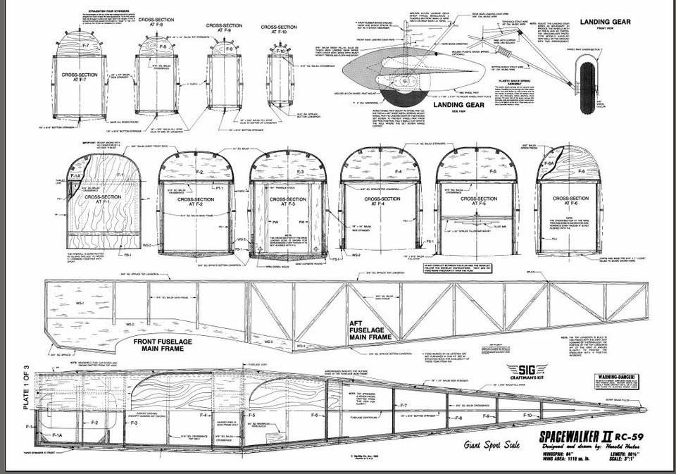 Spacewalker II Giant Scale RC Model Airplane Printed Plans | eBay