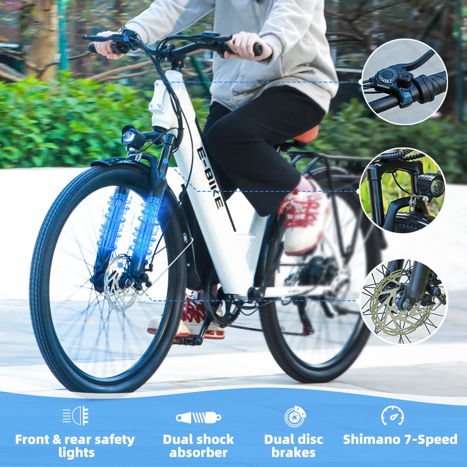 26'' Fat Tire Electric Bike,750W Mountain Bicycle Li-Battery for Adults ...