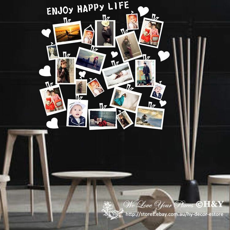 20 PCs Picture Photo Frame Set Wall Black Sticker Vinyl Decal Decor ...