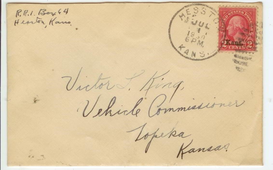 Jul 1 1930 Hesston Kansas 2c Kansas overprint 660 | eBay
