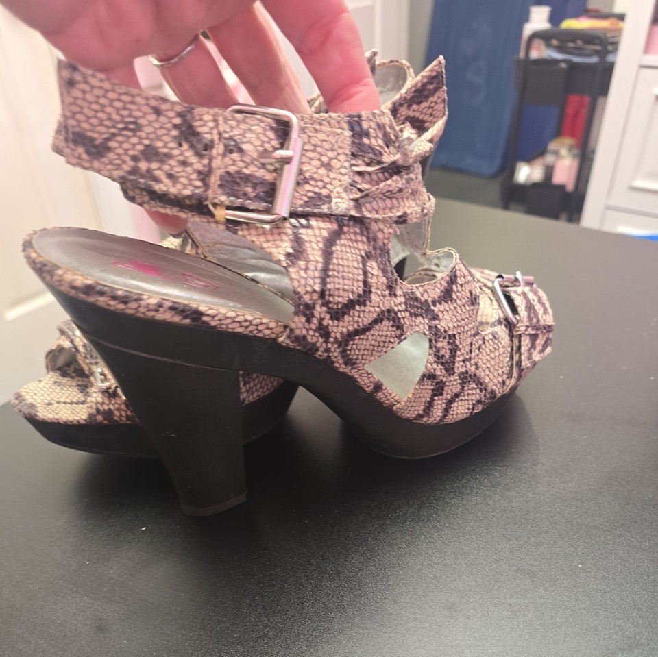 Torrid Open Toe Women's Size 12 Snake Skin Looking High Heels Never ...