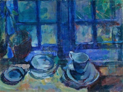 PAINTING LUDVIG KARSTEN THE BLUE KITCHEN 12 X 16 INCH ART PRINT POSTER ...