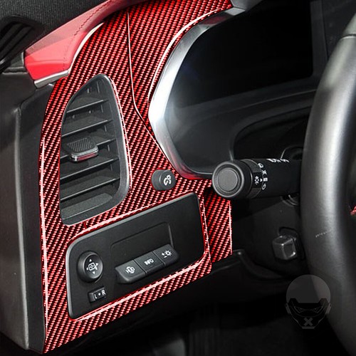 16Pcs Red Carbon Fiber Dashboard Full Set Cover For Chevrolet Corvette ...