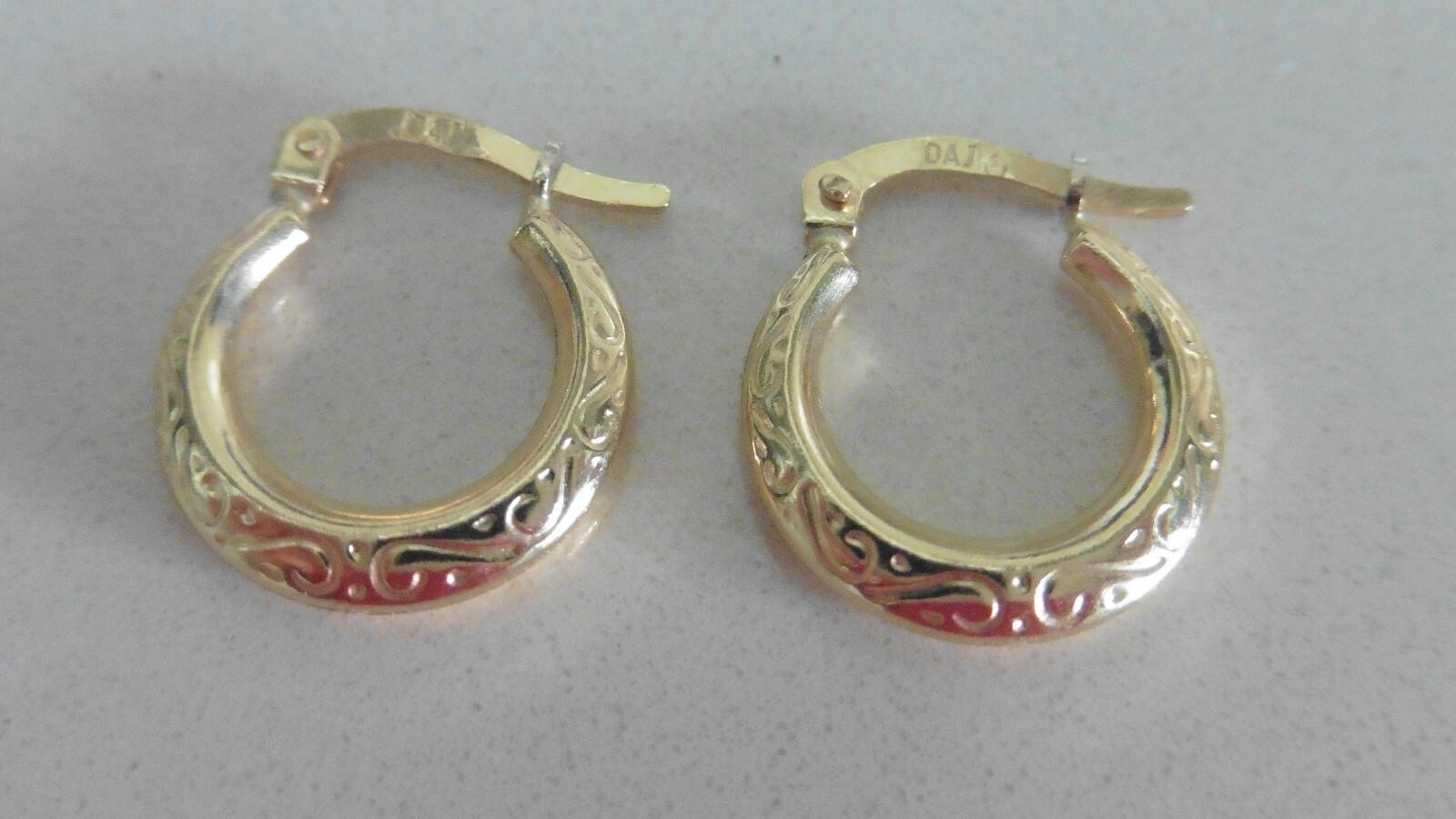 new 18ct 18k yellow gold earring loops unique design diameter 1.5cm | eBay