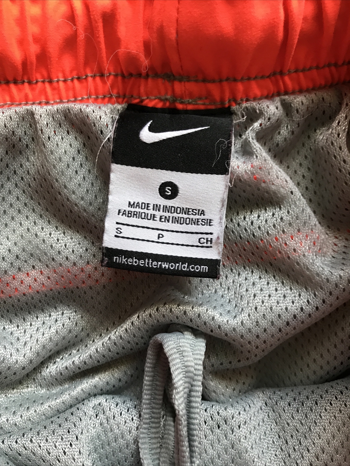 Nike Gray/Orange Swim Trunks Shorts Gray Mesh Inner Pant Men’s Size S ...